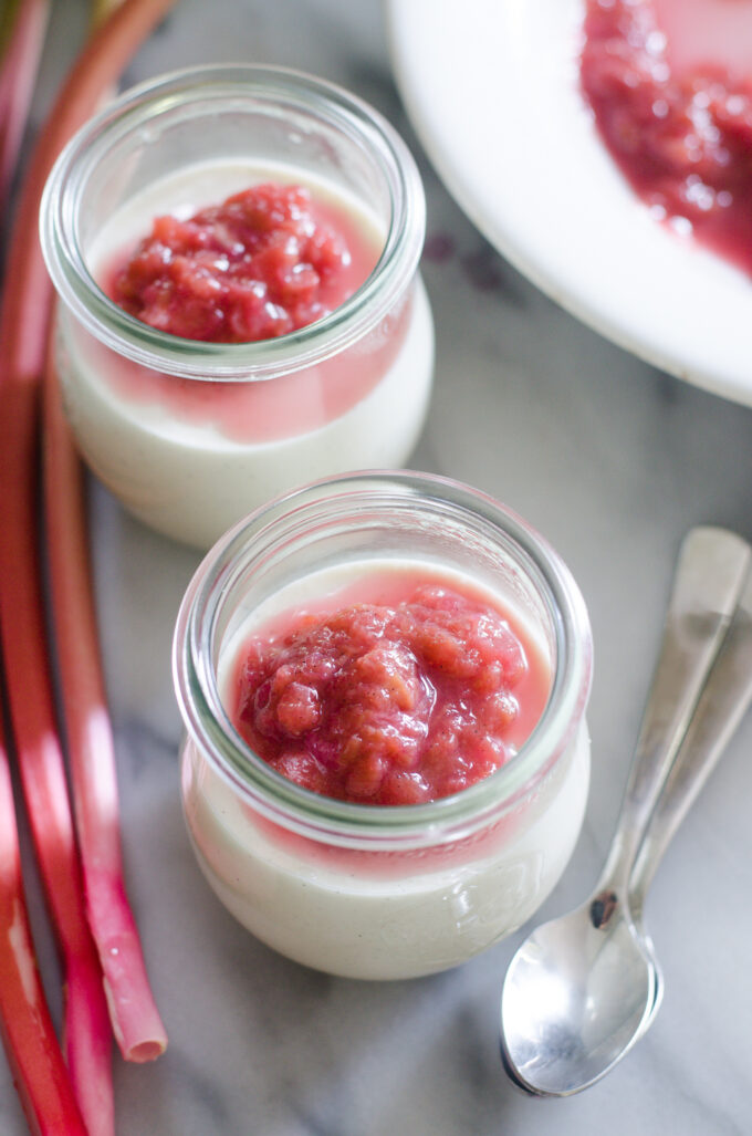 Russian Cream Recipe with Rhubarb Compote (No-Bake Dessert)