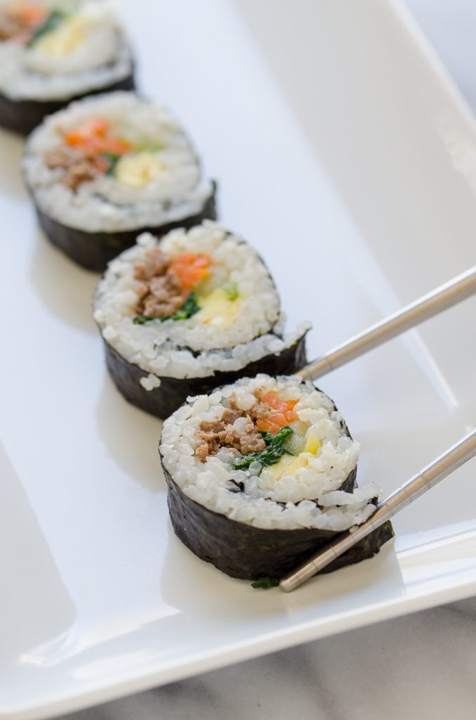 Ground Beef Gimbap (김밥) - Korean Seaweed Rolls