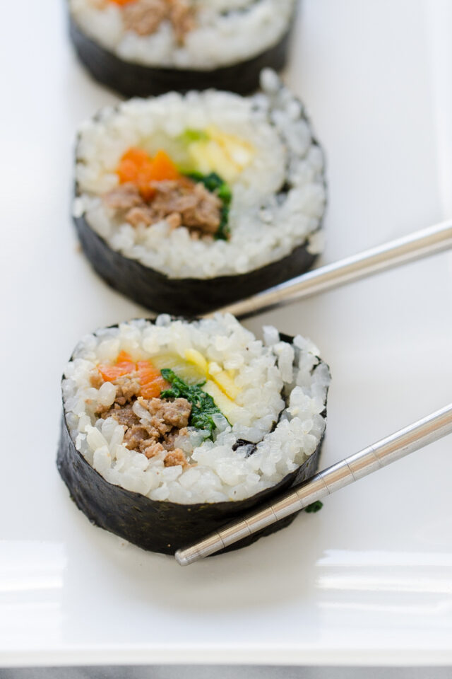 Ground Beef Gimbap (김밥) - Korean Seaweed Rolls