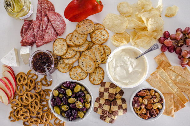 Snack Board Ideas for Board Game Night - Buttered Side Up
