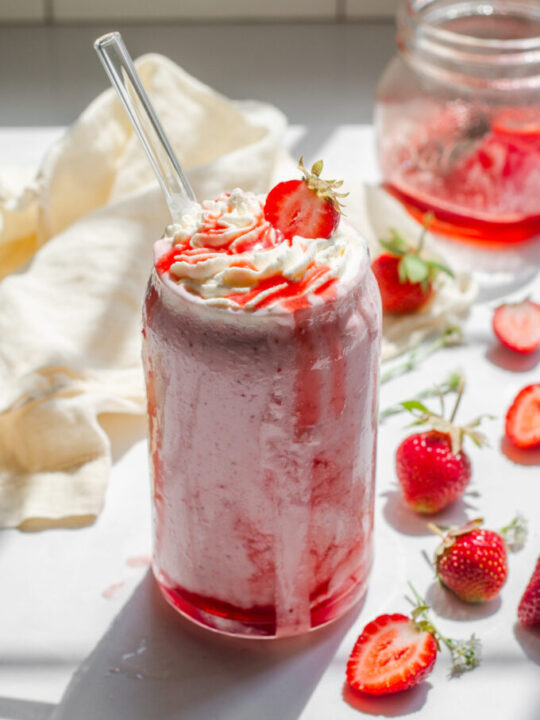 Strawberry Milkshake without Ice Cream
